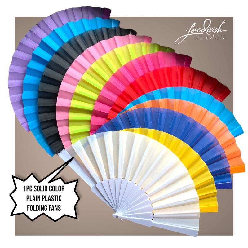 ilovedivi 1pc Plain Solid Color Plastic Pamaypay Handheld Travel School ...