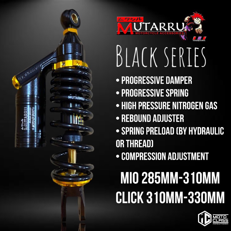 MUTARRU SHOCK WITH TANK MOTO GP SPORT BLACK SERIES MIO/CLICK | Shopee ...