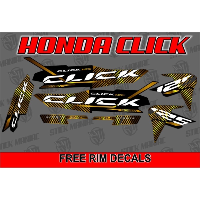 Honda Click decals sticker, free Honda Click rim decals | Shopee ...
