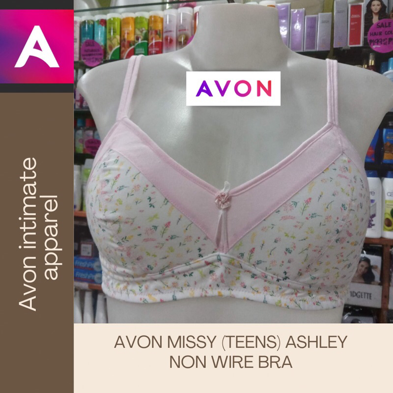 Avon Missy (teens) Ashley non wire bra (white w/pink details) | Shopee ...