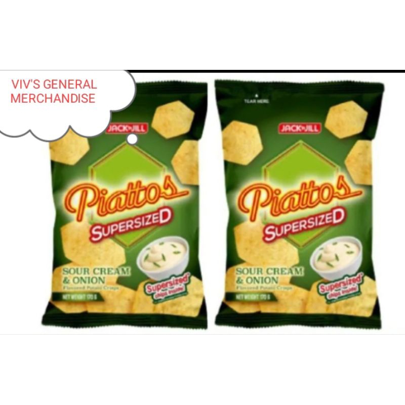 Jack n Jill Piattos Supersized Sour Cream and Onion Flavor ( 2 packs x ...