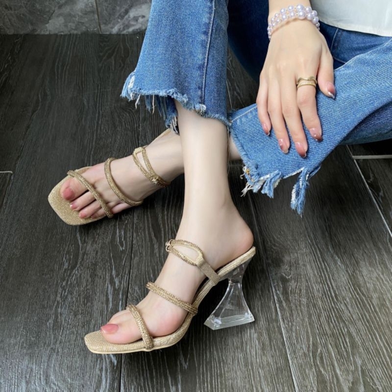 JK COD 338-8 4strap triangle heels for women | Shopee Philippines