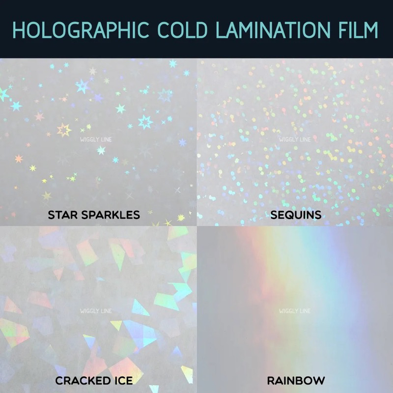 Insprin 20Sheets A4 Holographic Cold Laminating Film Self-adhesive ...