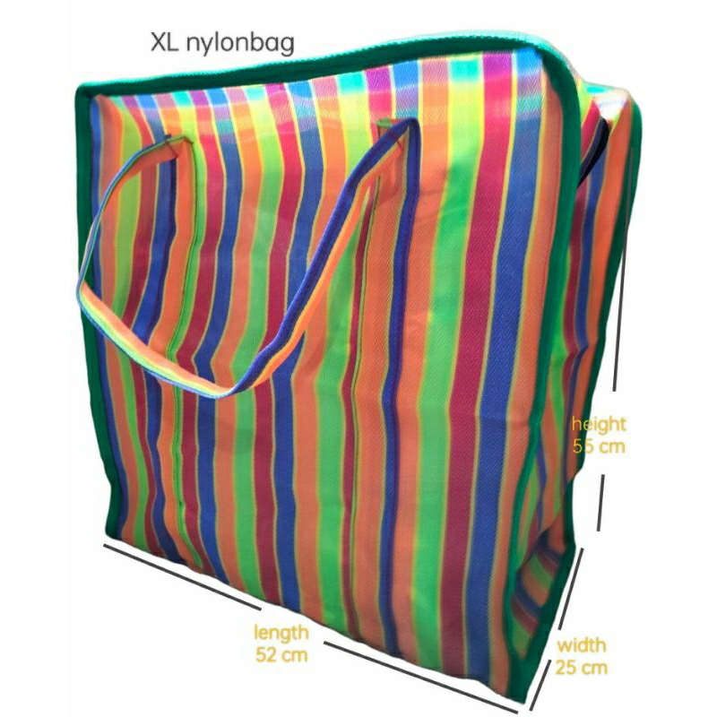 nylon bag net bag traveling bag luggage bag with zipper makapal matibay Shopee Philippines