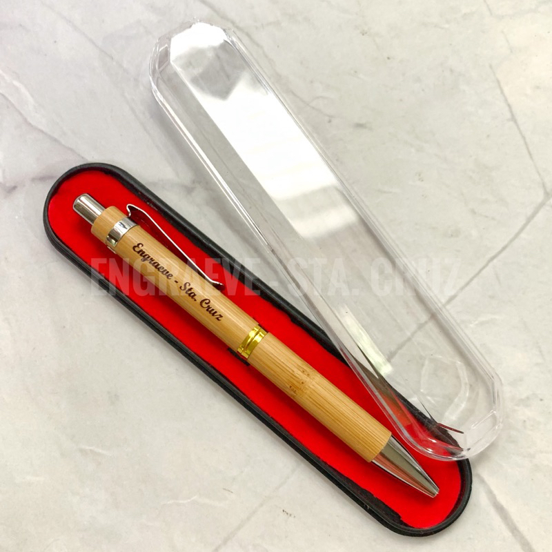 Personalized Bamboo Ball Pen - Custom Laser Engrave/ Your Name/ Company Name/ Christmas Gift ...