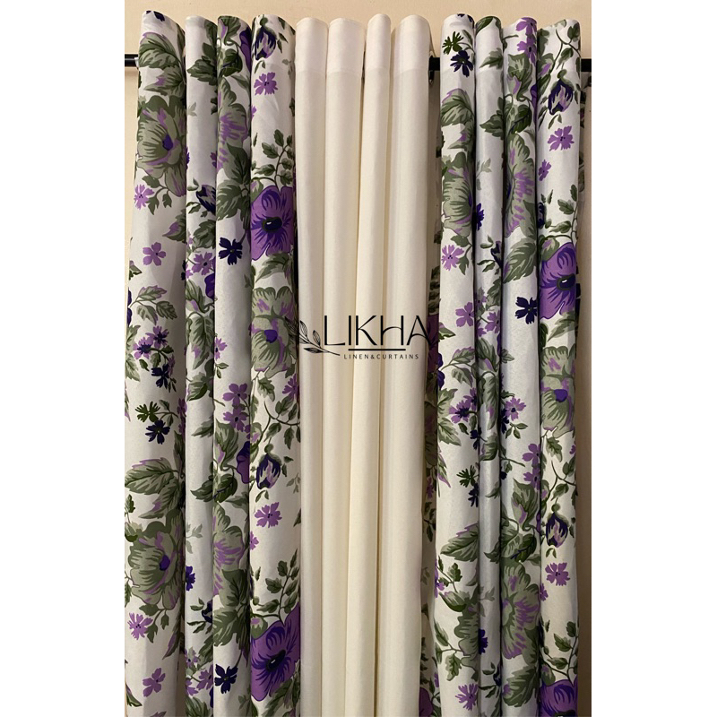 LIKHA - 3in1 Elegant Tanya Floral Print Ring Curtains ( 6ft/7ft ) - sold per PIECE/SET | Shopee ...