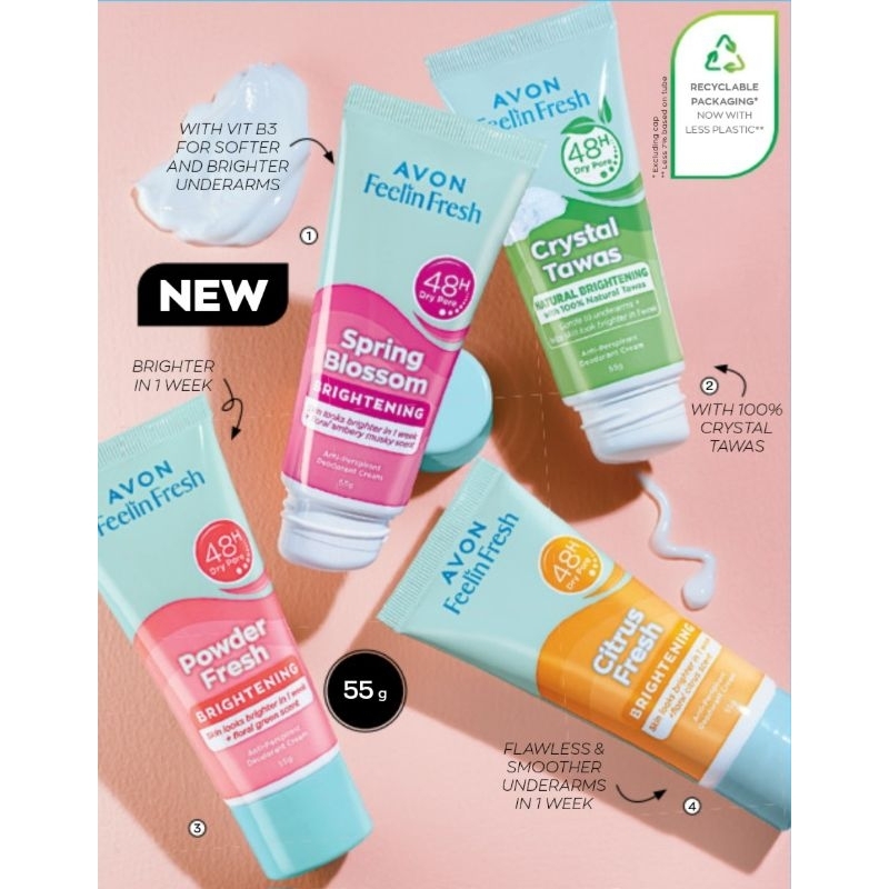 Avon Feelin' Fresh Deodorant Cream 55g | Shopee Philippines