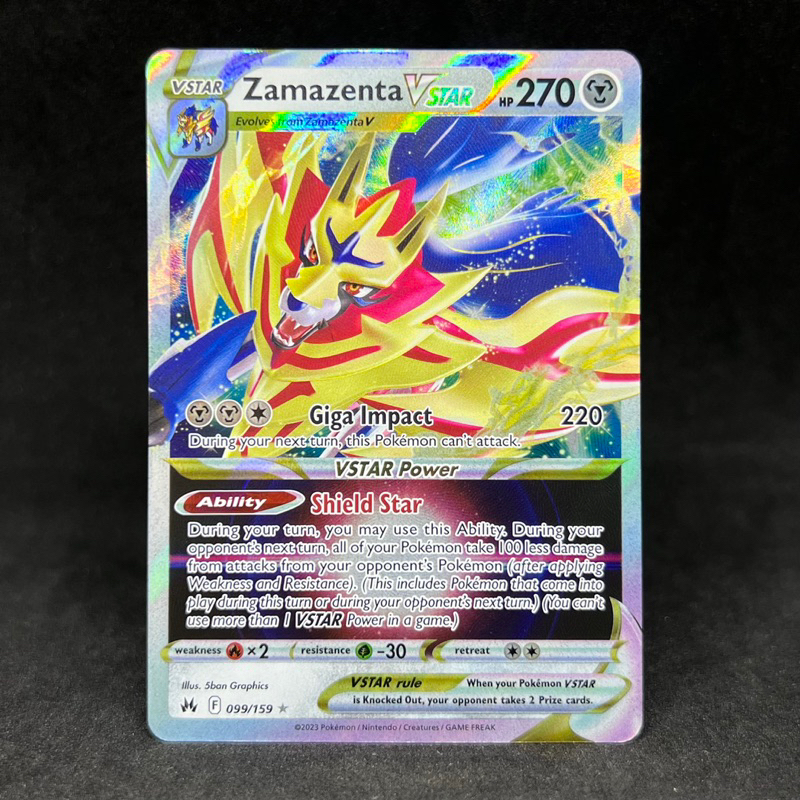 Pokemon TCG Zamazenta VSTAR Ultra Rare 099/159 2023 Sword & Shield ...