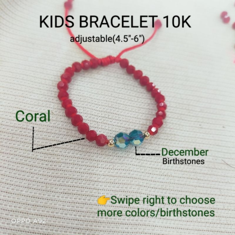 STOP&SHOP CEBU 10K KIDS BRACELET LUCKY CHARM BIRTHSTONES #05650 ...