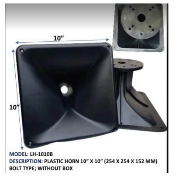 10"X10" inches Horn Plastic bolt Type for Tweeter Driver Unit | Shopee ...