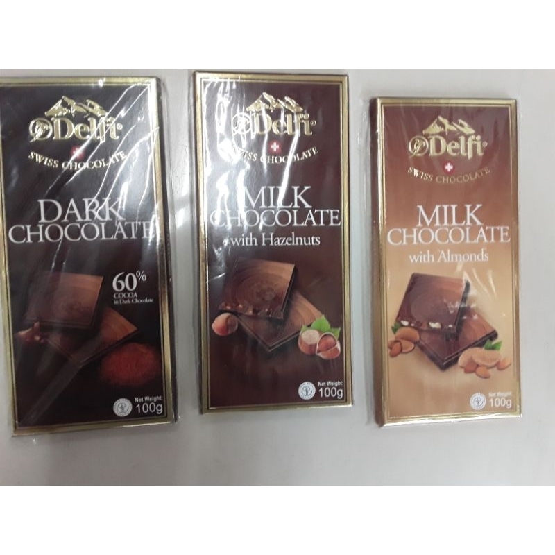 DELFI CHOCOLATE DARK/ HAZELNUT/ ALMONDS 100G | Shopee Philippines