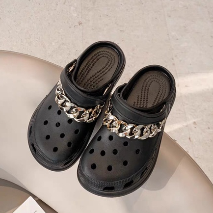 Gold Chain Wedge Sandals Thicken and Heighten size 35-40 | Shopee ...