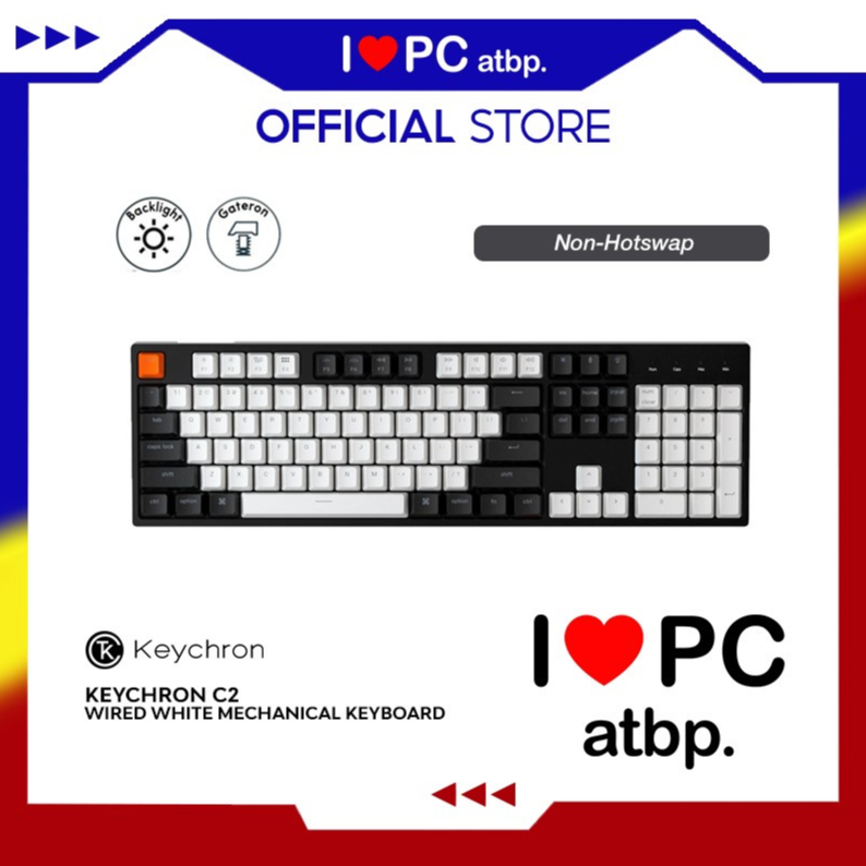 Keychron C2 Wired Mechanical Keyboard (Full Size Layout, White LED ...