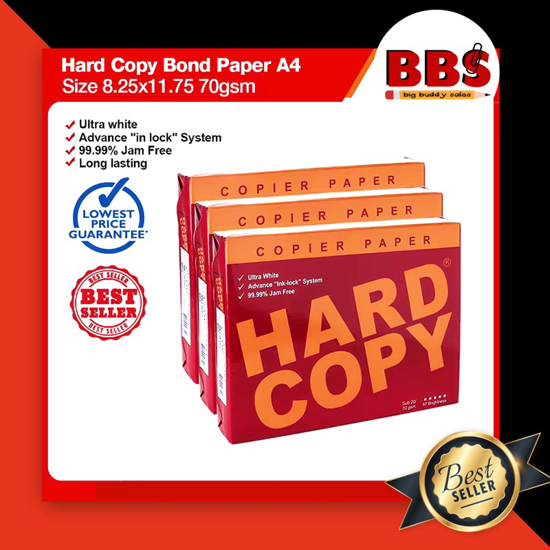 Hard Copy Multipurpose Paper 70gsm 500 pieces letter,legal, A4 size per ...