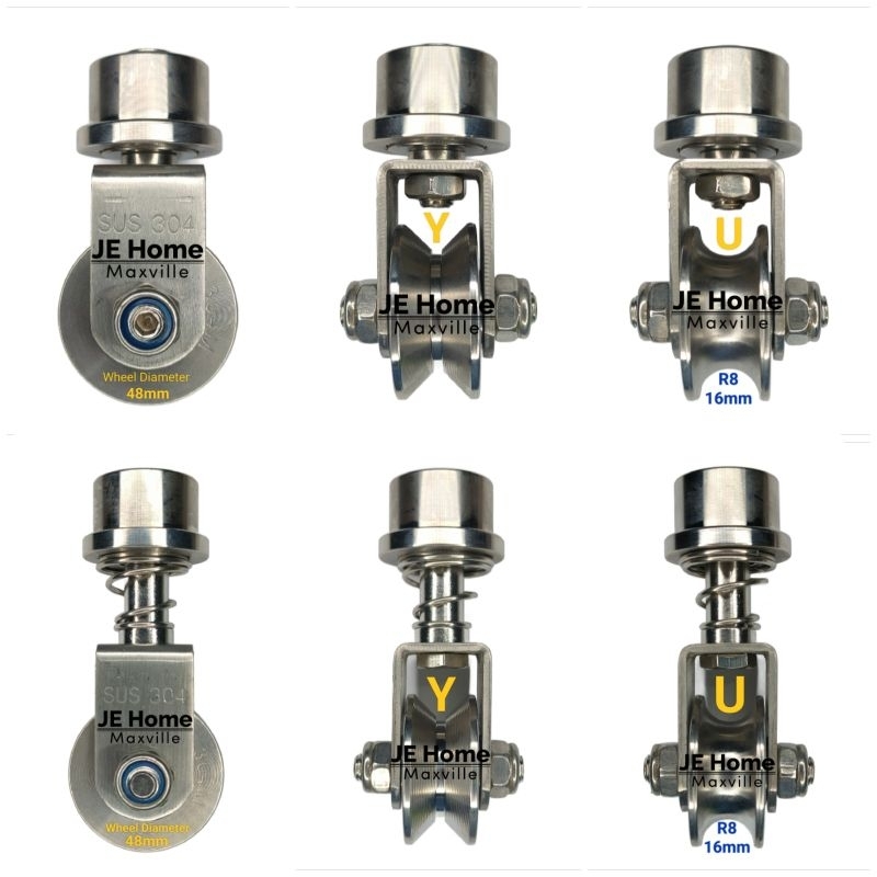 ☑️ 1pc JE Home 48mm Swivel Rotational 360° Gate Roller (Sliding/Swing ...