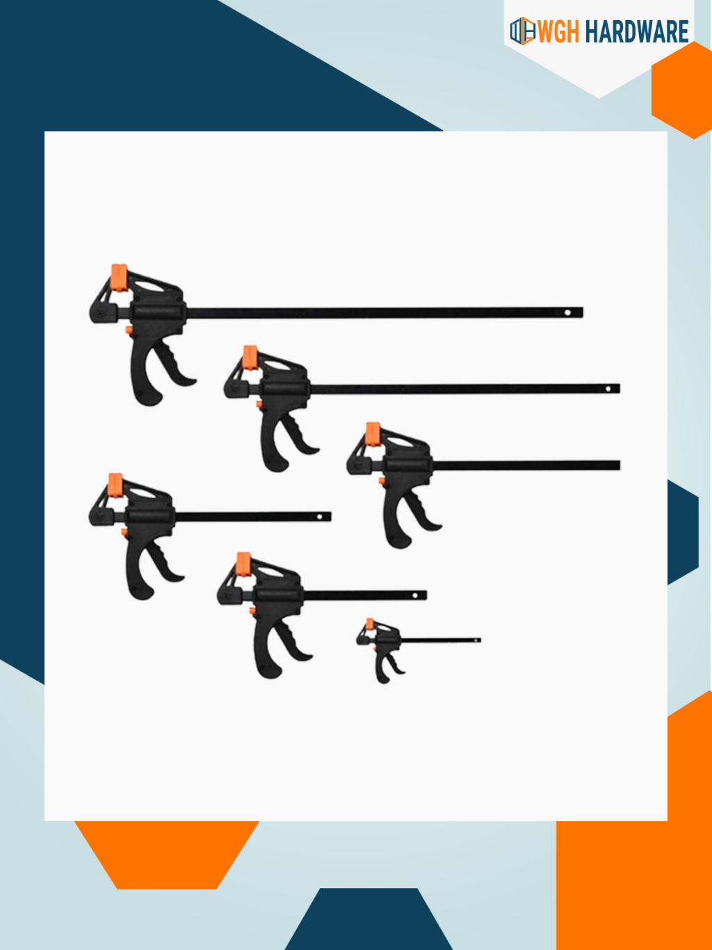 WGH Plastic F Clamp 4" 8" 12" 18" 24" 30" Quick Release Bar Speed ...