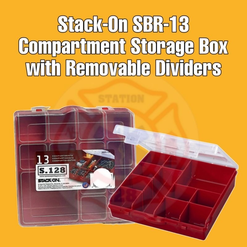 Stack-On SBR-13 Compartment Storage Box with Removable Dividers ...