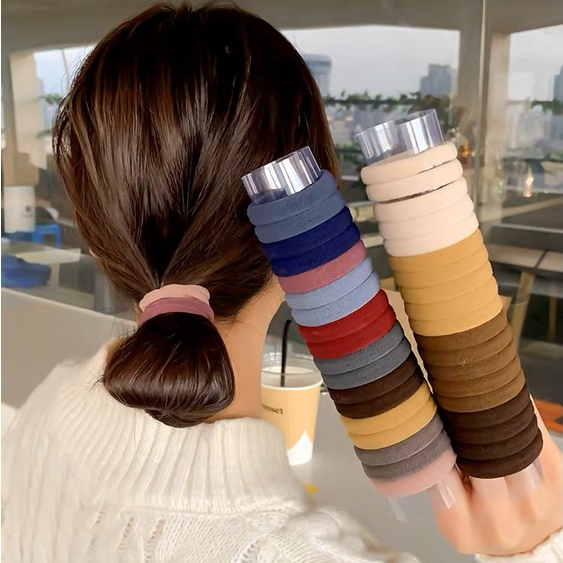 20pcs Korean girl's high-elasticity hair band with all-match color hair ...