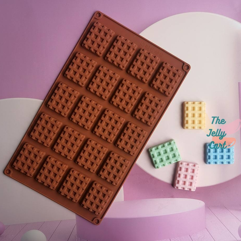 20-Cavity Silicone Waffle Choco Bar Molder Food Grade Silicone Homemade ...