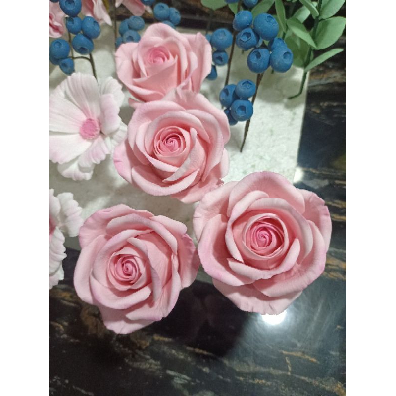pink rose edible gumpaste flower | Shopee Philippines