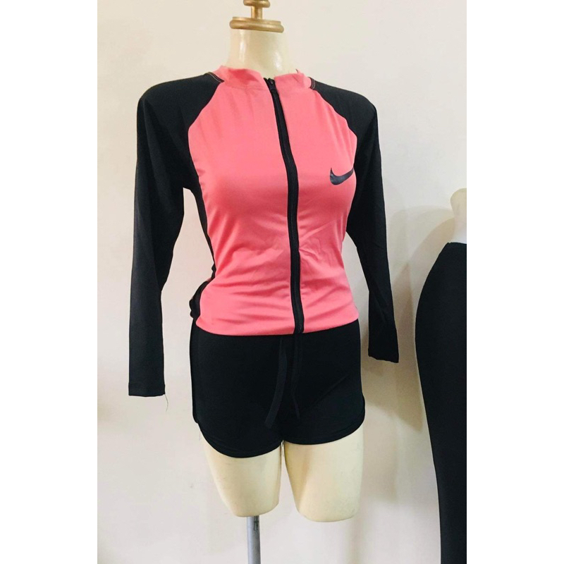 Zipper Rush Guard terno shorts | Shopee Philippines