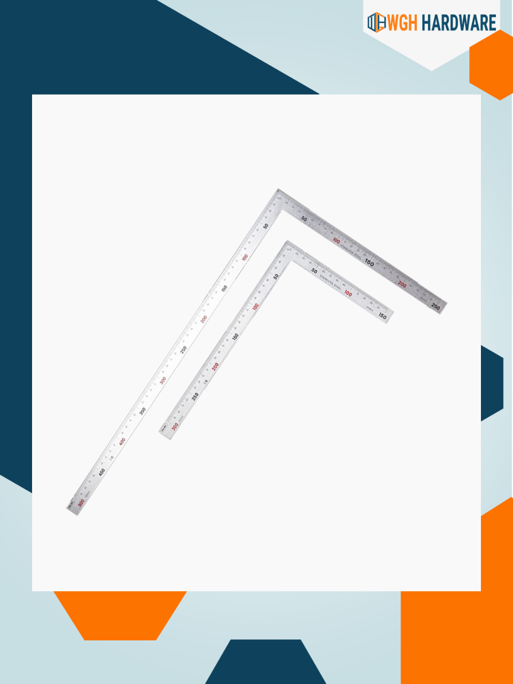 WGH Stainless Square 300x150mm 500x250mm Bar L Square Angle Ruler ...