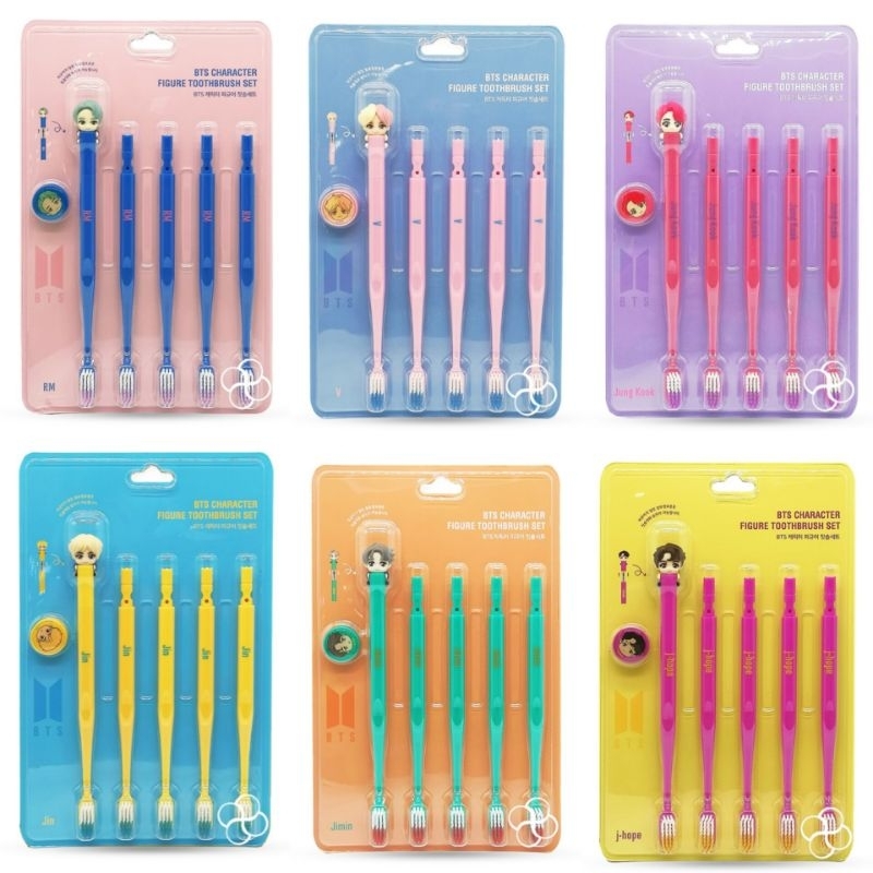 BTS Tinytan Figure Toothbrush Set 5s | Shopee Philippines