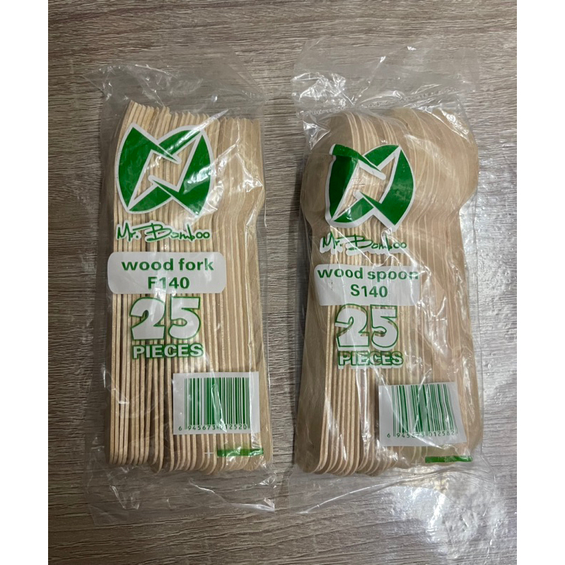 25pcs Disposable Small Wooden Spoon, Fork, Spork, Knife and Dessert ...