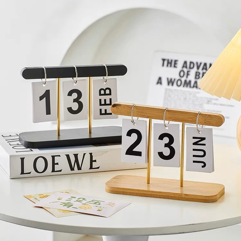 VIĆI Minimalist Ins Nordic Wooden Creative Flip Calendar Home ...