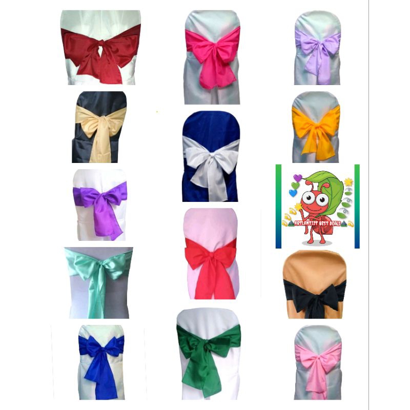 monoblock chair ribbon/ chair back decor ribbon/ catering ribbon decor ...