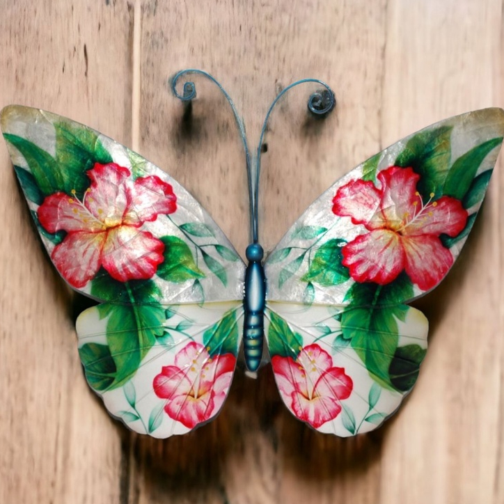 Butterfly Wall Decor with Hibiscus flower design | Shopee Philippines