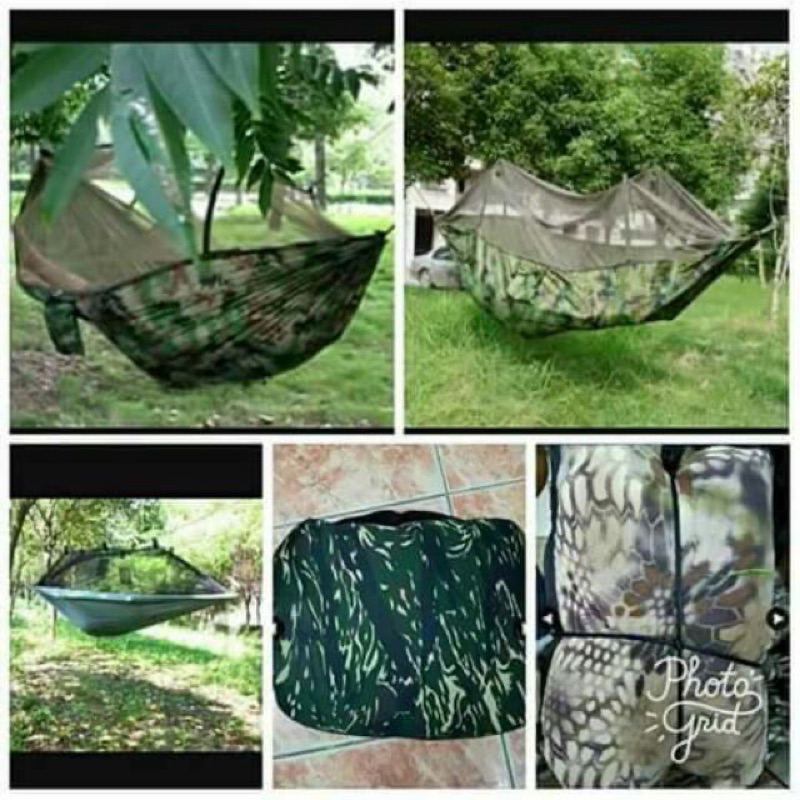 Original (Makapal) MILITARY HAMMOCK with Free Two Flat Ropes Hammock ...