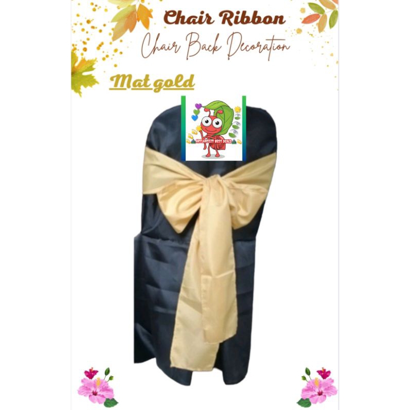 monoblock chair ribbon/ chair back decor ribbon/ catering ribbon decor ...