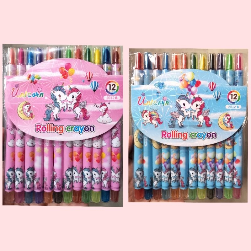 12 colors Unicorn Twistable/Twist crayons/Colors | Shopee Philippines