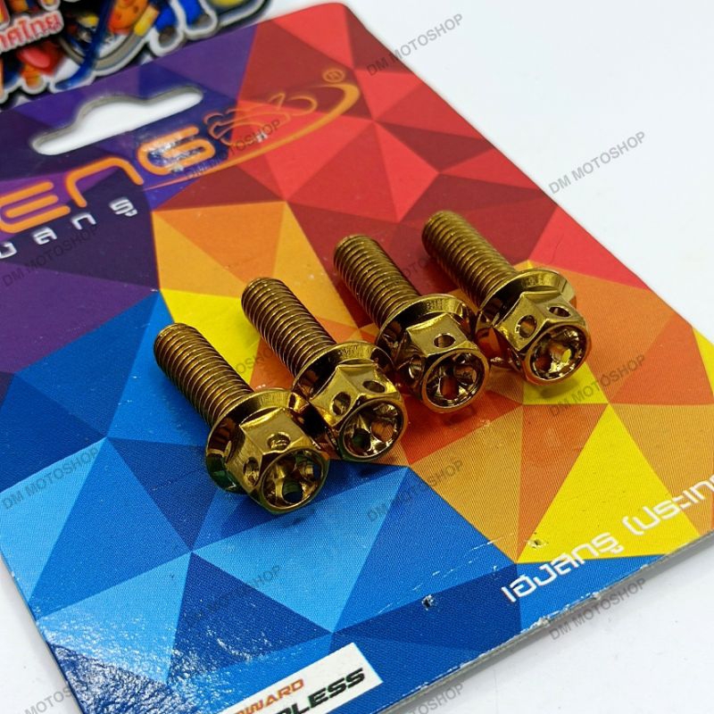 HENG Gold & White Cylinder Head Nut Tappet Cover Bolts for Honda XRM ...