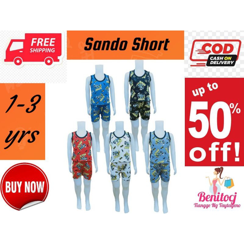 Boy Kids Terno Sando Short 2-4yr Childrens Baby Summer wear Set Cotton ...