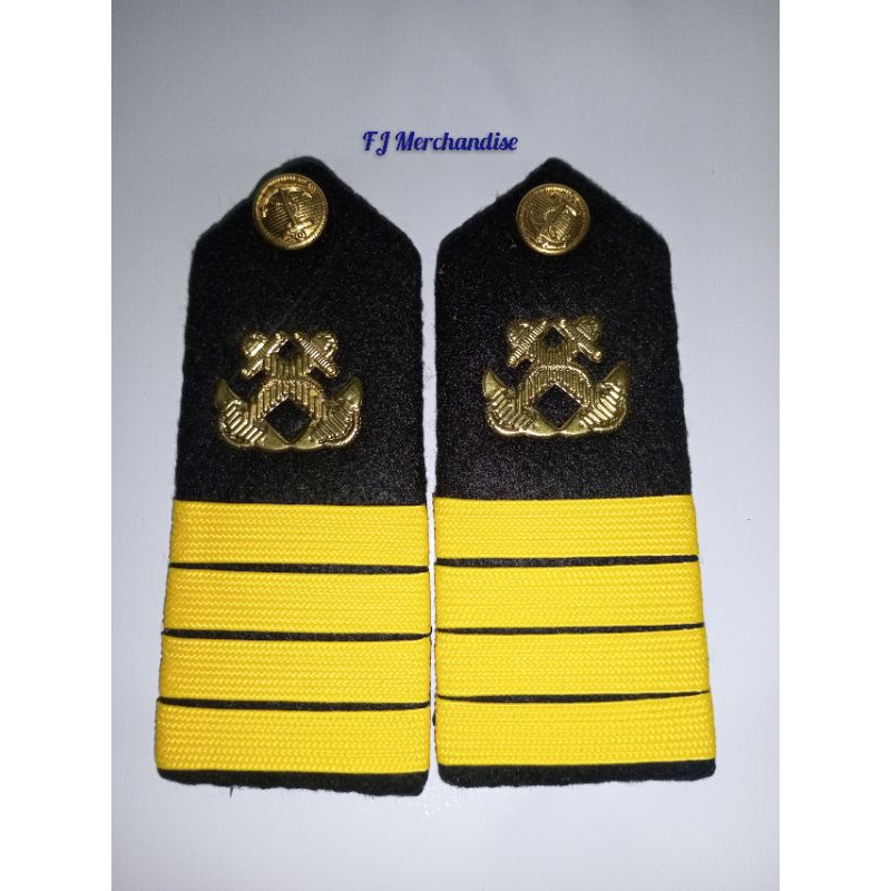 Marine/Seaman Shoulder Board Black Pair with Cross Anchor Pin | Shopee ...