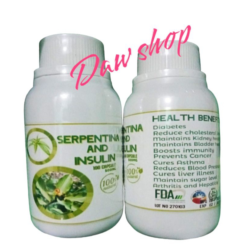 serpetina insulin capsule 100 capsule | Shopee Philippines