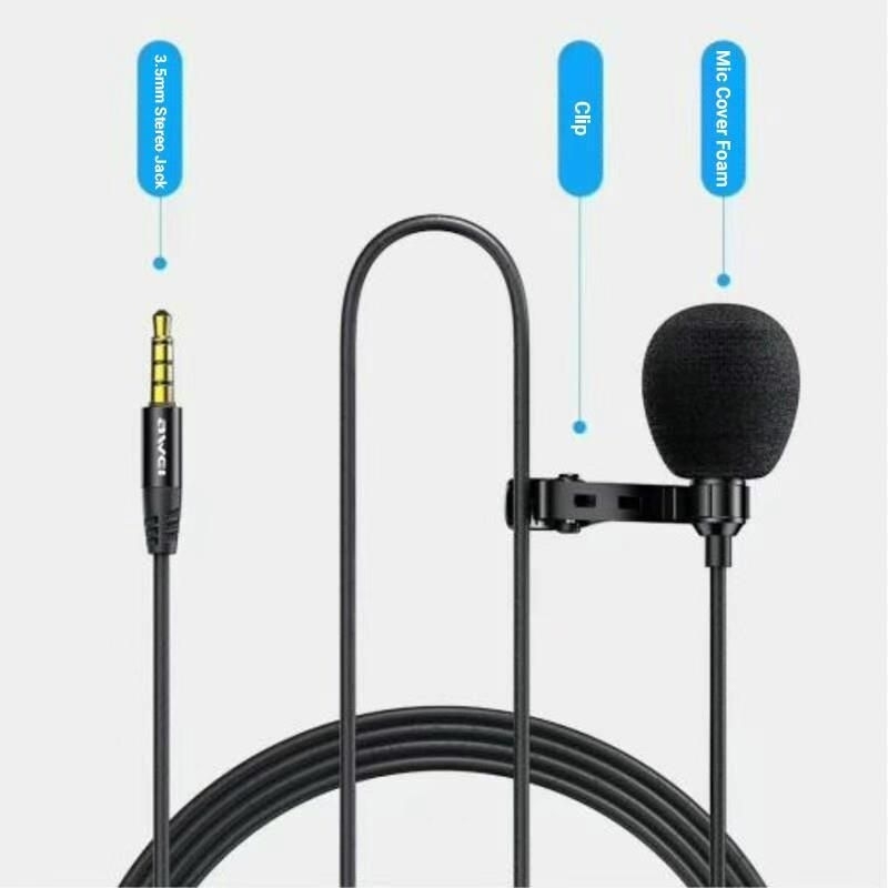AWEI MK1 3m length clipper microphone live broadcast | Shopee Philippines