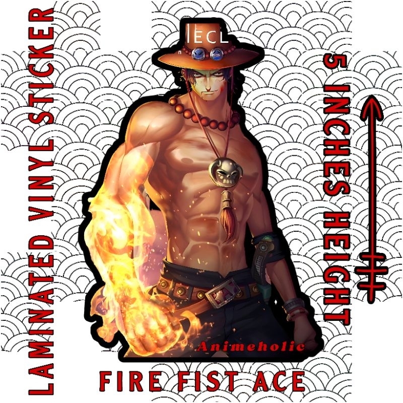 FIRE FIST ACE ~ ONE PIECE | LAMINATED VINYL STICKER | Shopee Philippines