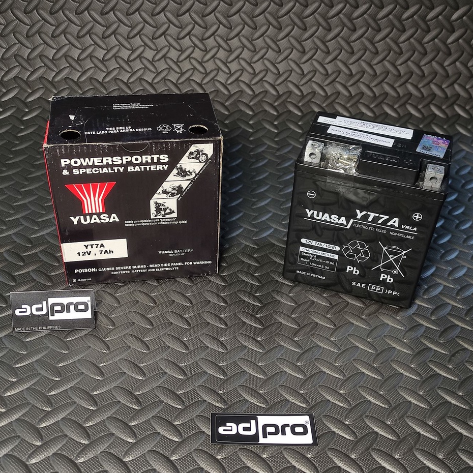Genuine Yuasa Motorcycle Battery: YT7A (YTX7L) 12V 7Ah Maintenance-Free ...
