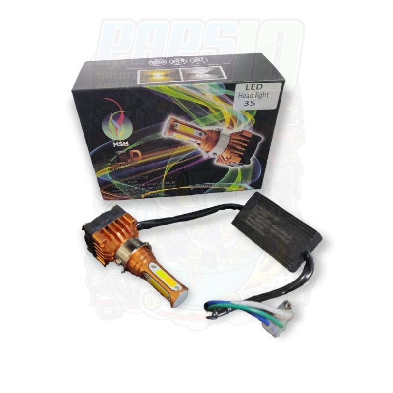 ORIGINAL MSM DC3S 45 WATTS 6 LED HEADLIGHT W/ FAN WHITE/YELLOW | Shopee ...
