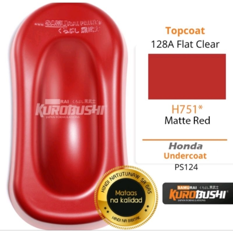 SAMURAI SPRAY PAINT HONDA MATTE RED H751* ( HONDA SINGLE COLORS) 400ML | Shopee Philippines