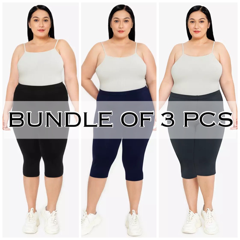 [ BUNDLE OF 3 PCS ] PLUS SIZE Plain 3/4 Length Tokong for Women - Large ...