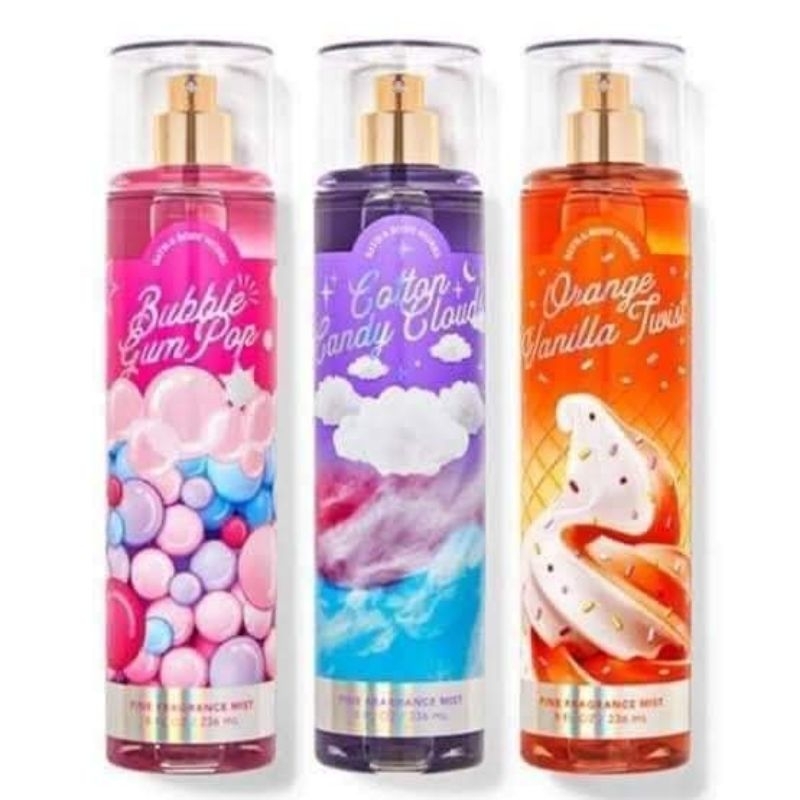 ORANGE VANILLA TWIST/COTTON CANDY CLOUD/BUBBLEGUM POP FUNFAIR COLLECTION BY BATHS AND BODY WORKS ...