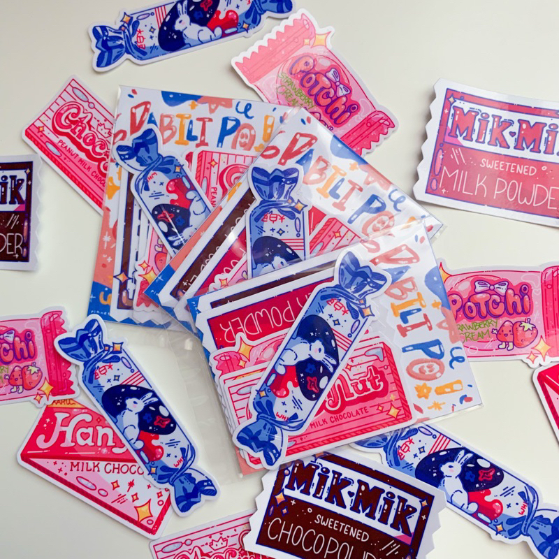 Pabili Po! Nostalgic Candy Sticker Flakes Set - Potchi, White Rabbit ...