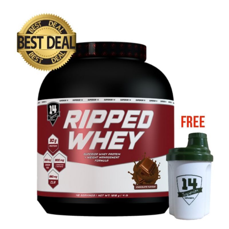 Ripped Whey by Superior 14, 4lbs. Free shaker! | Shopee Philippines
