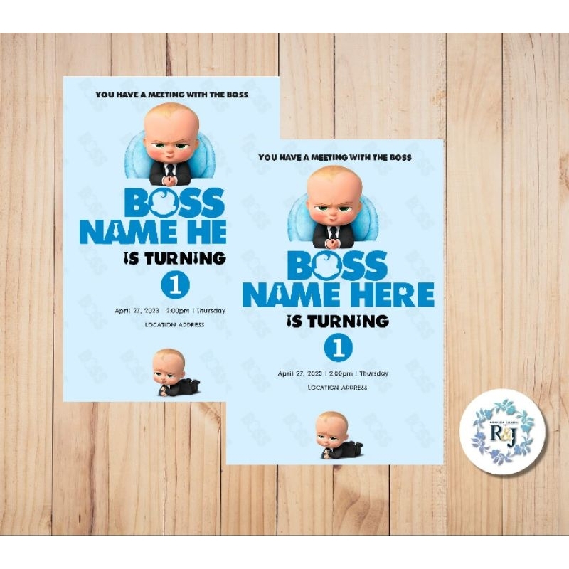 Baby Boss Theme Invitation | Personalized | Free Layout | Shopee ...