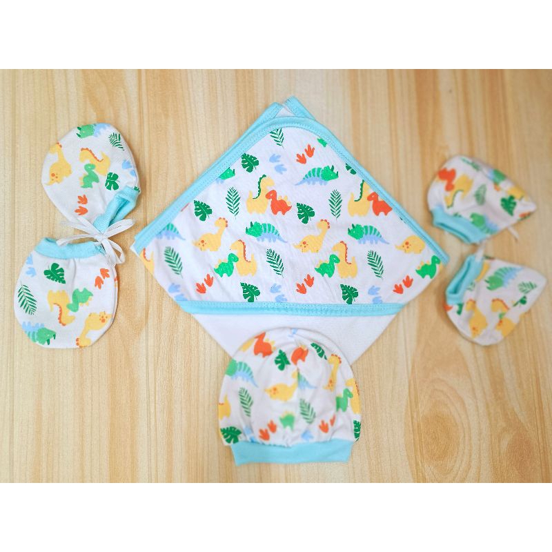 Cute Printed 6in1 Newborn Recieving Set(Blanket, Bonnet, Mittens ...