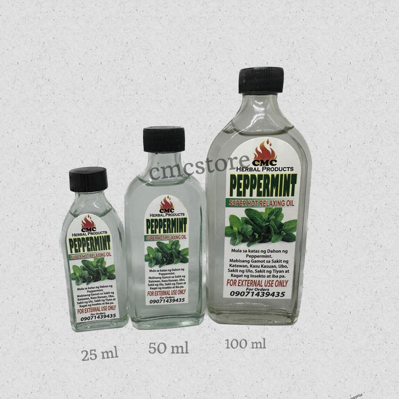 CMC PEPPERMINT OIL menthol hot relaxing oil 25ml 50ml | Shopee Philippines
